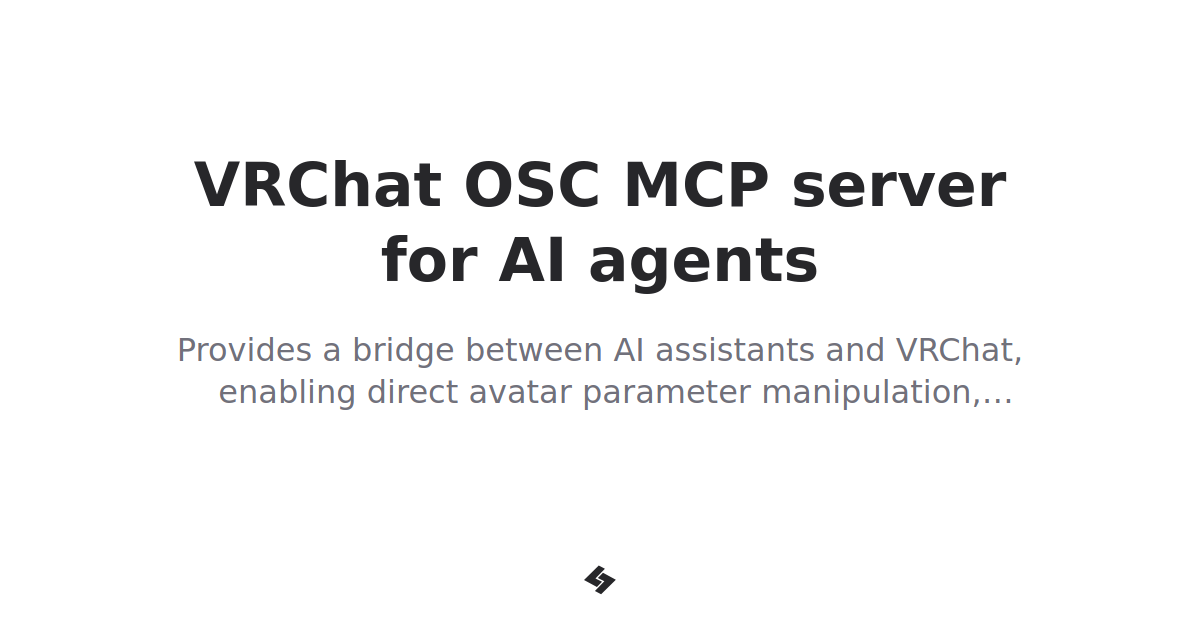 VRChat OSC MCP server for AI agents