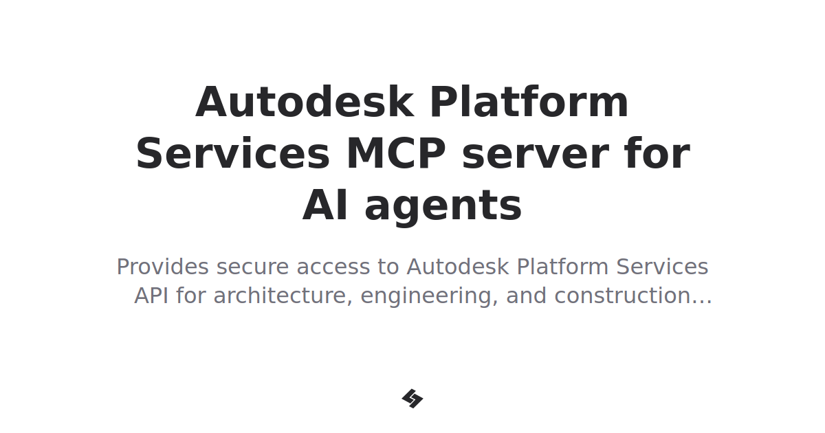 Autodesk Platform Services MCP server for AI agents
