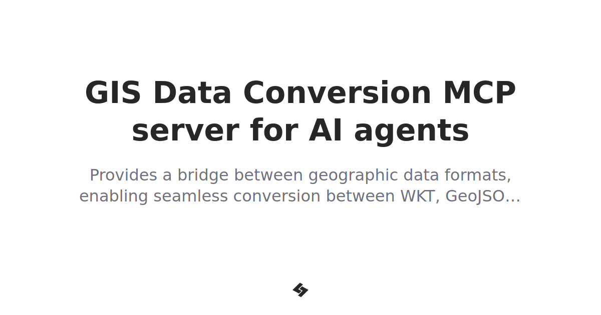 Gis Data Conversion Mcp Server For Ai Agents