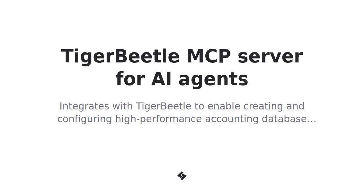 TigerBeetle MCP server for AI agents