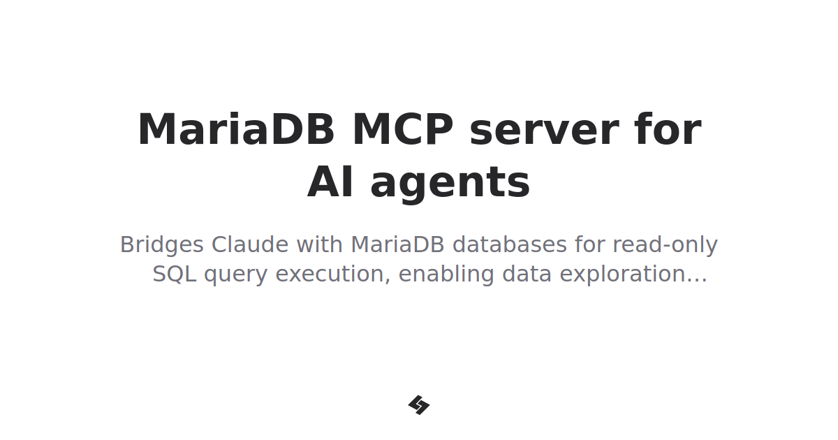 MariaDB MCP server for AI agents