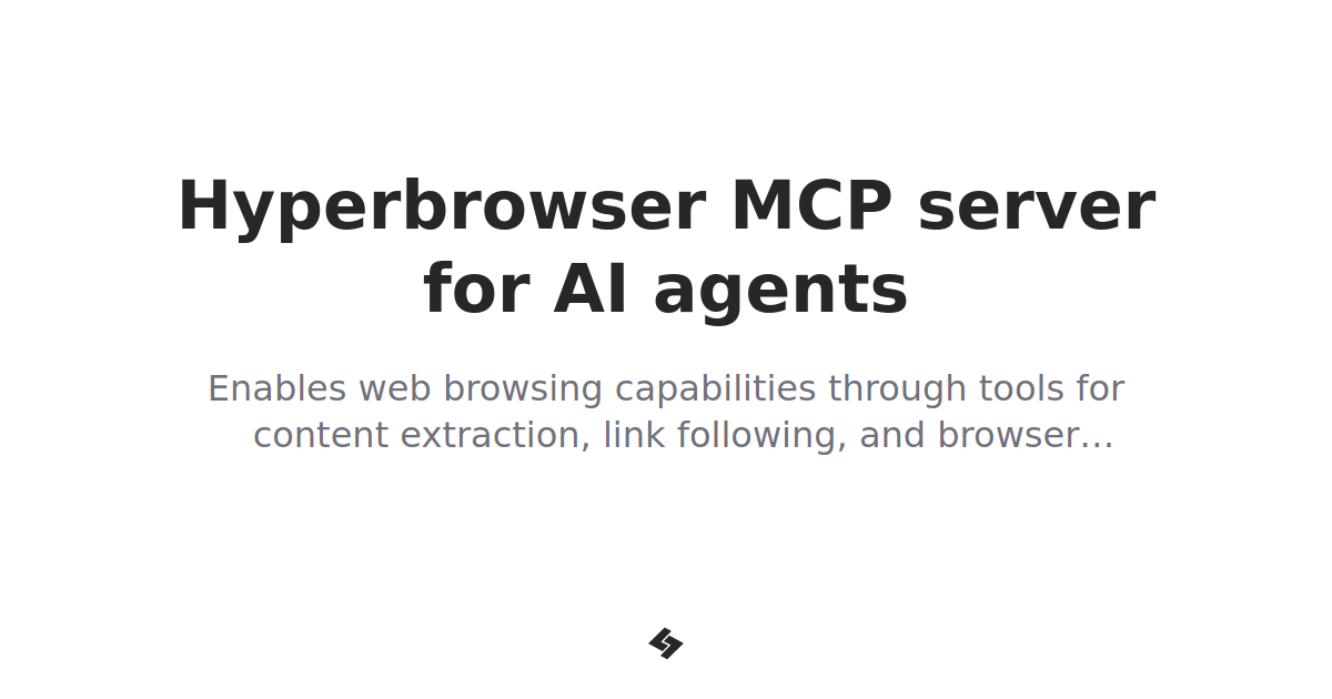 Hyperbrowser MCP server for AI agents