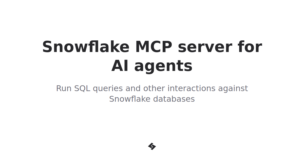 Snowflake MCP server for AI agents