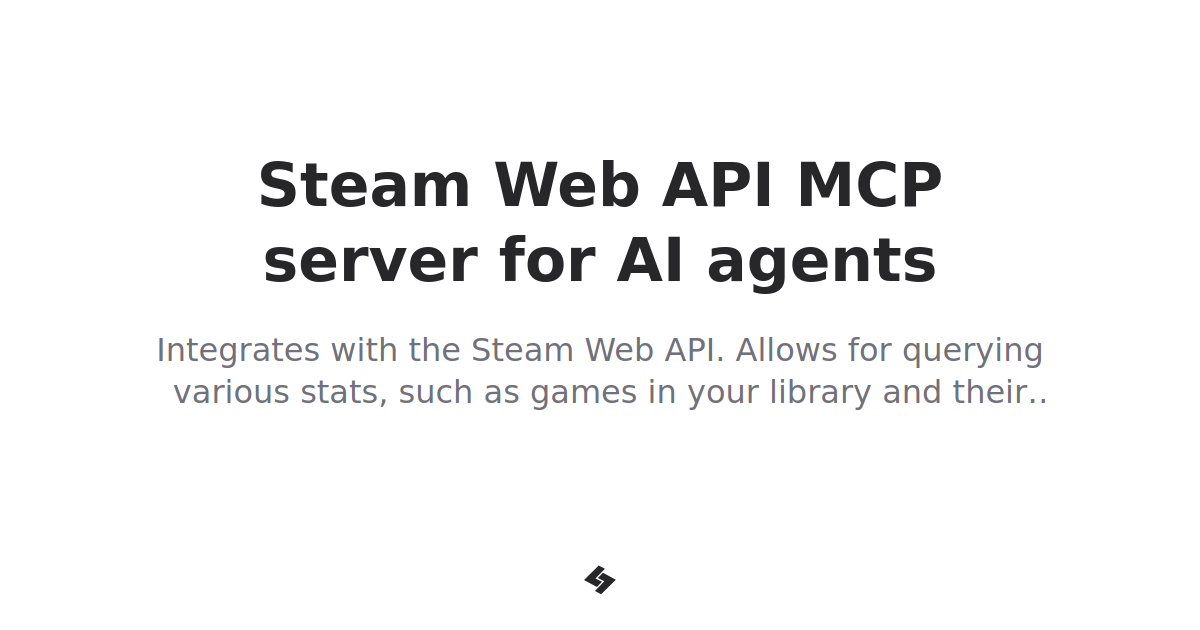 Steam Web API MCP server for AI agents