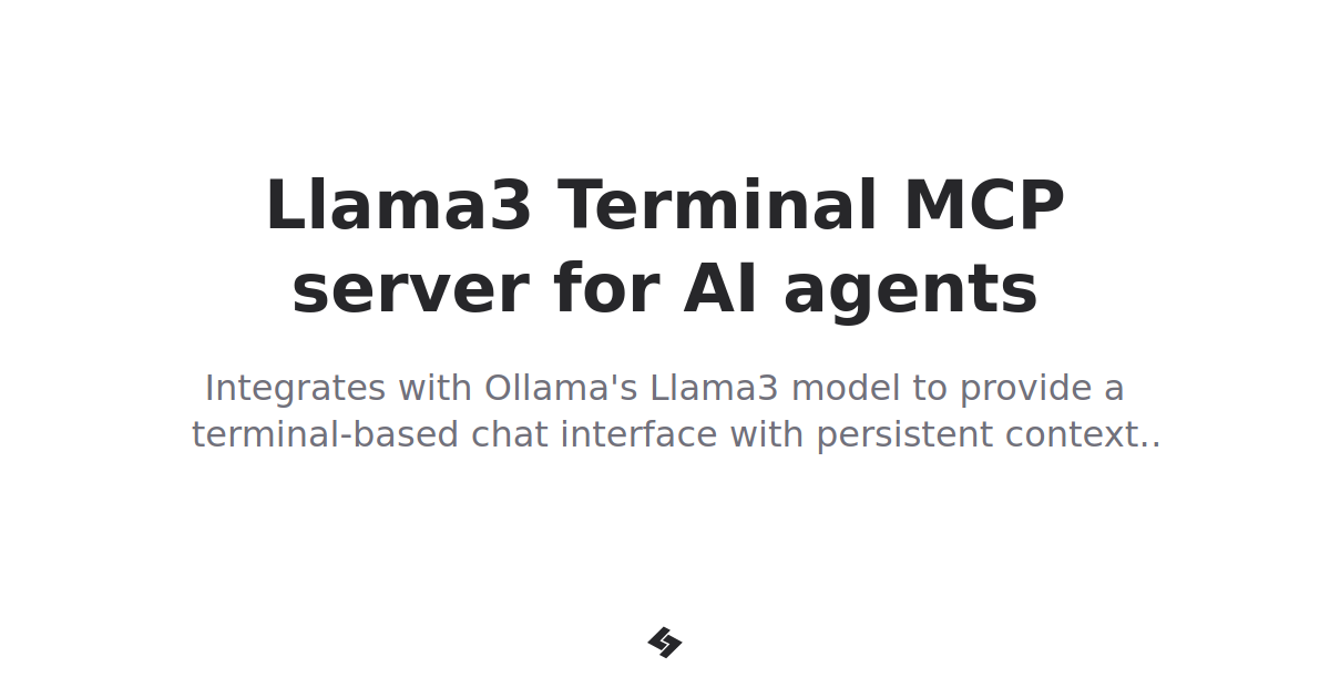 Llama3 Terminal MCP server for AI agents