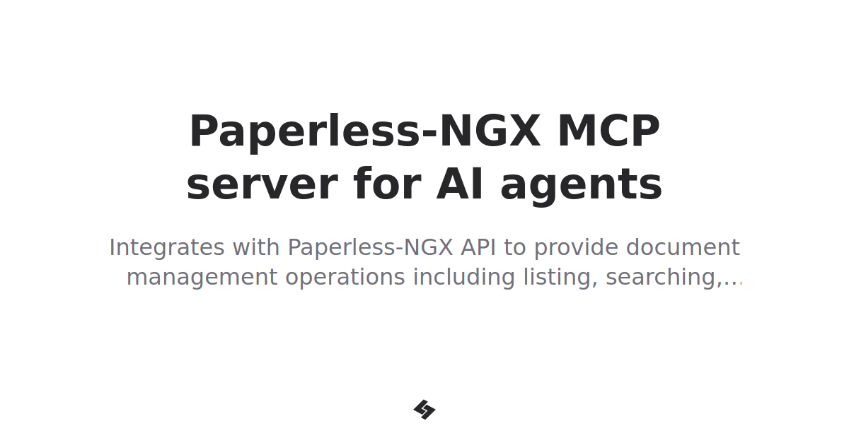 Paperless-NGX MCP server for AI agents