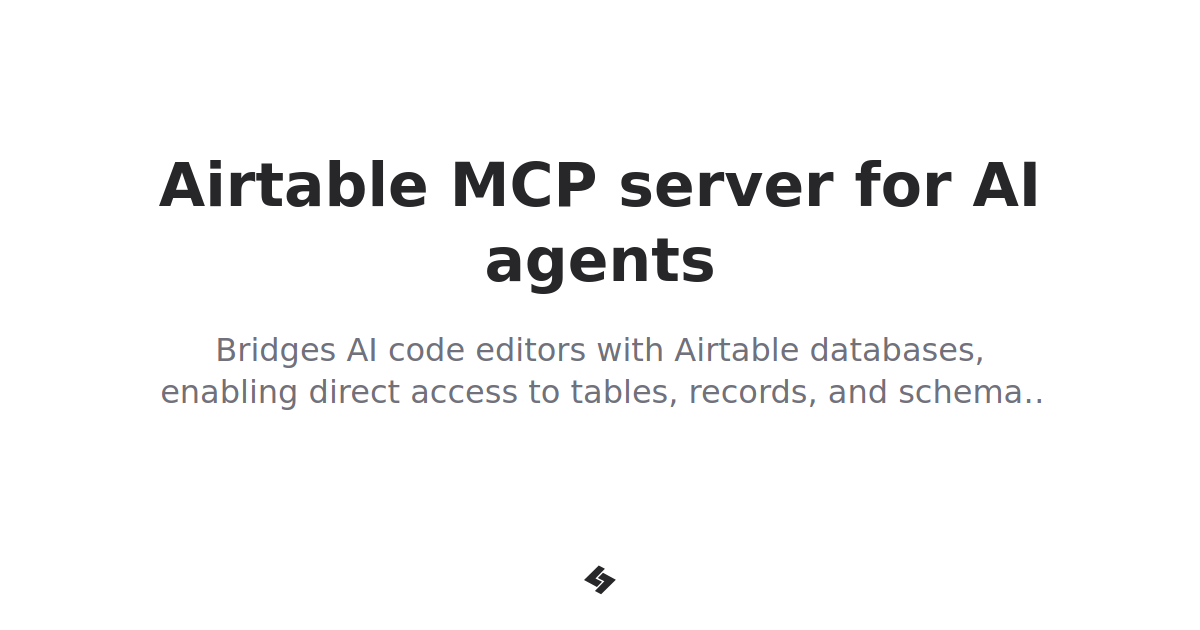 Airtable MCP server for AI agents