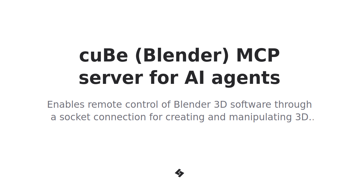 cuBe (Blender) MCP server for AI agents