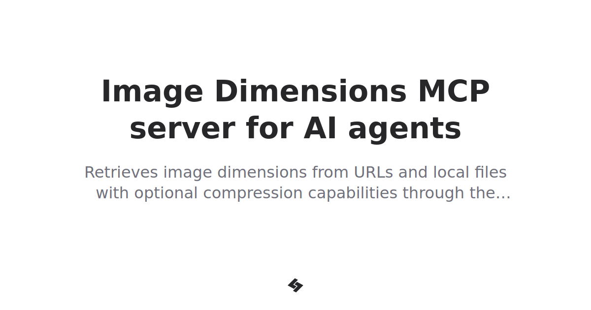 Image Dimensions MCP server for AI agents