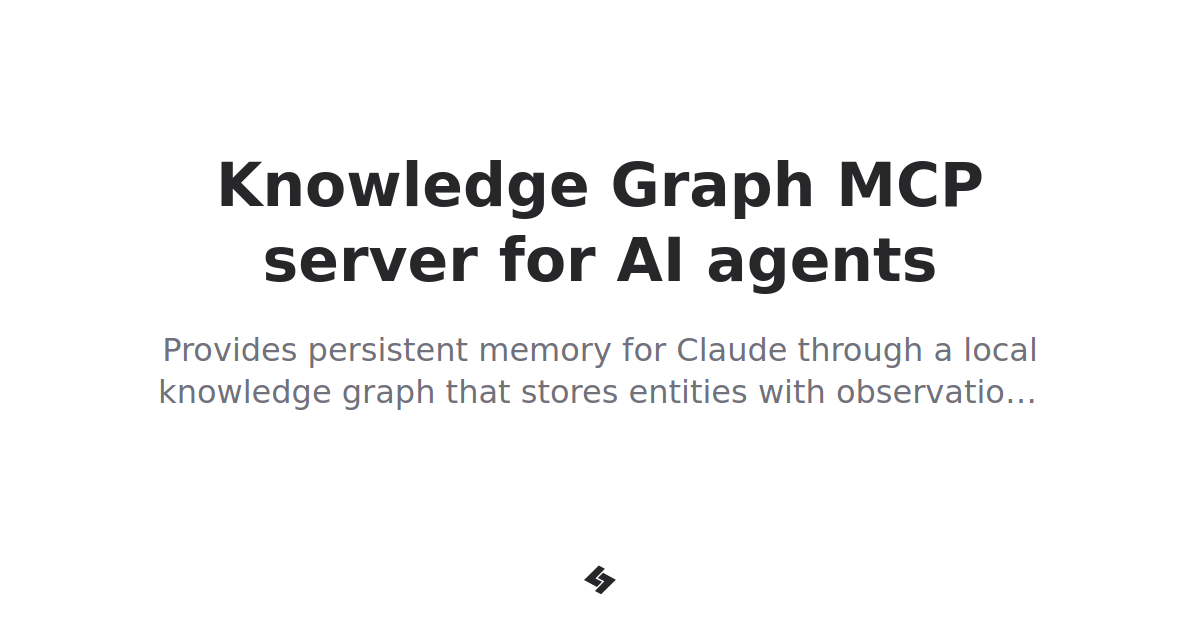 Knowledge Graph MCP server for AI agents