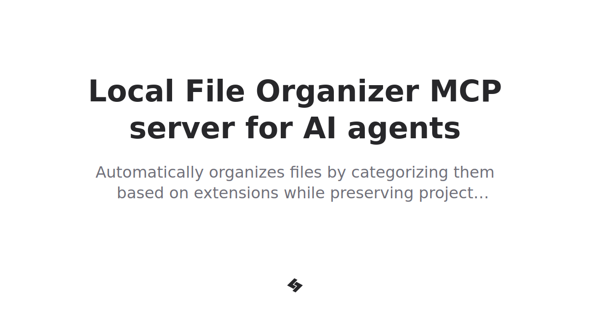 Local File Organizer MCP server for AI agents
