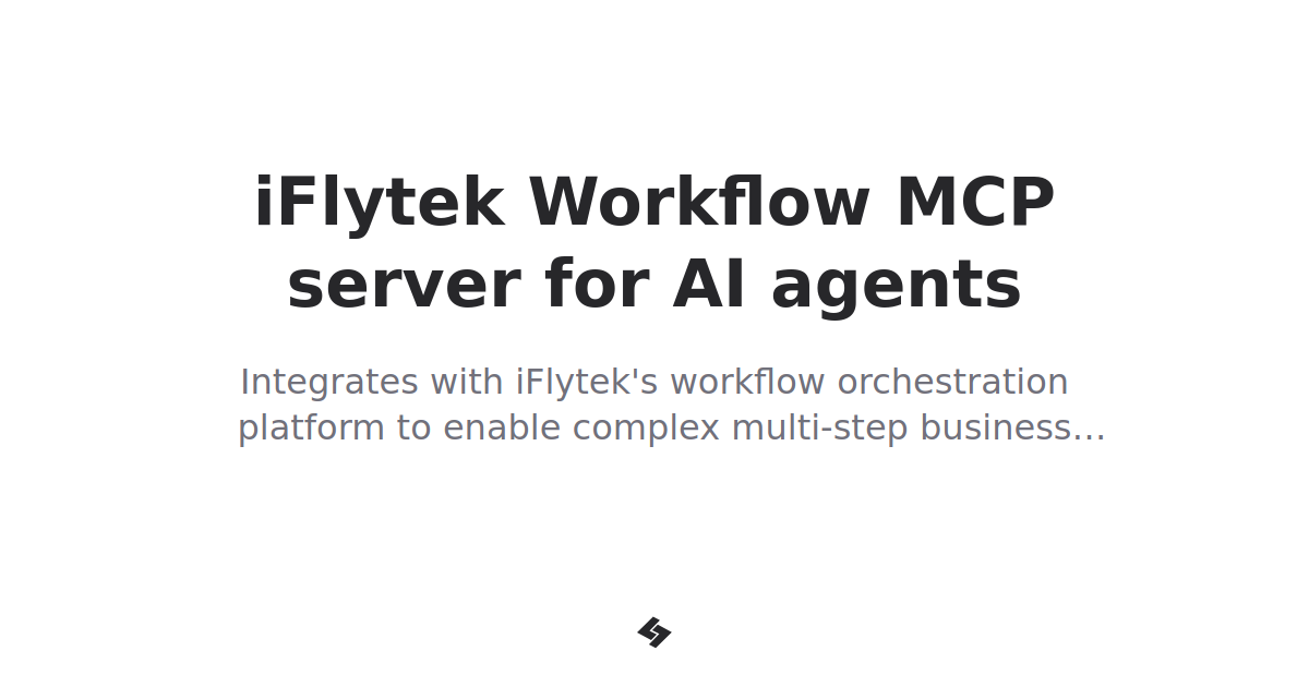 iFlytek Workflow MCP server for AI agents