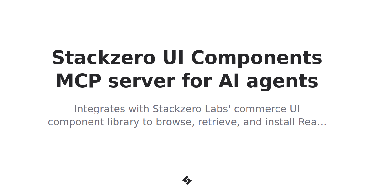 Stackzero UI Components MCP server for AI agents