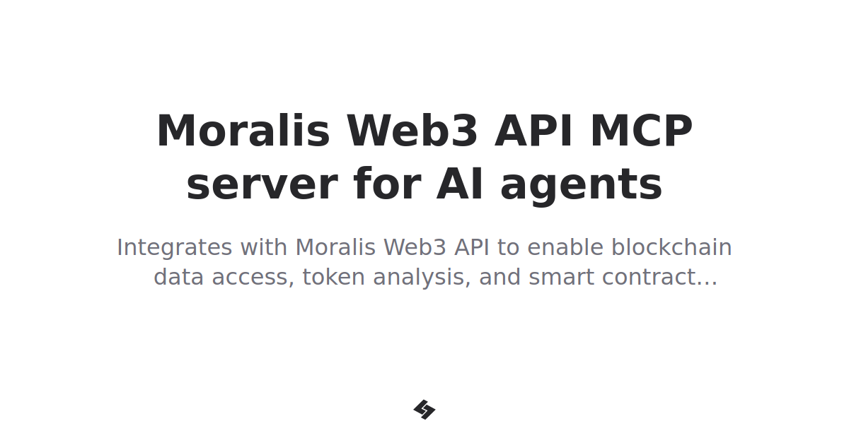 Moralis Web3 Api Mcp Server For Ai Agents 1839
