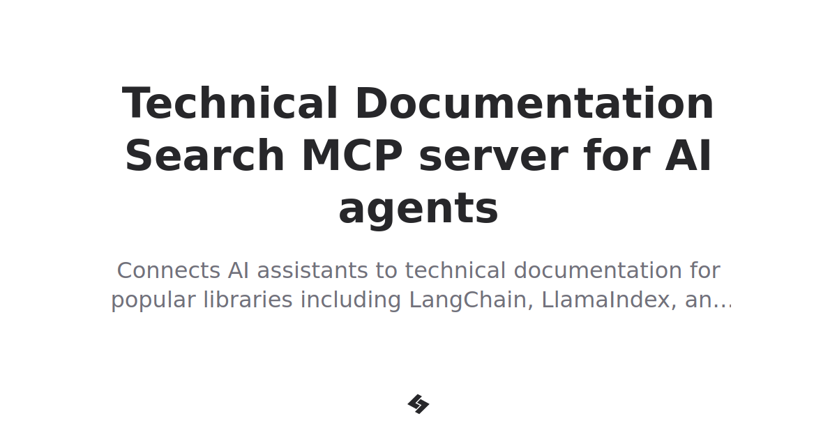 Technical Documentation Search MCP server for AI agents