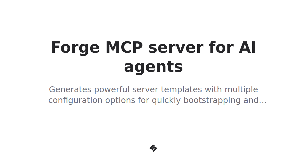 Forge MCP server for AI agents