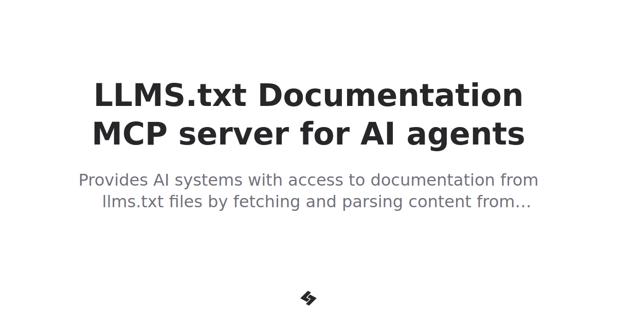 LLMS.txt Documentation MCP server for AI agents