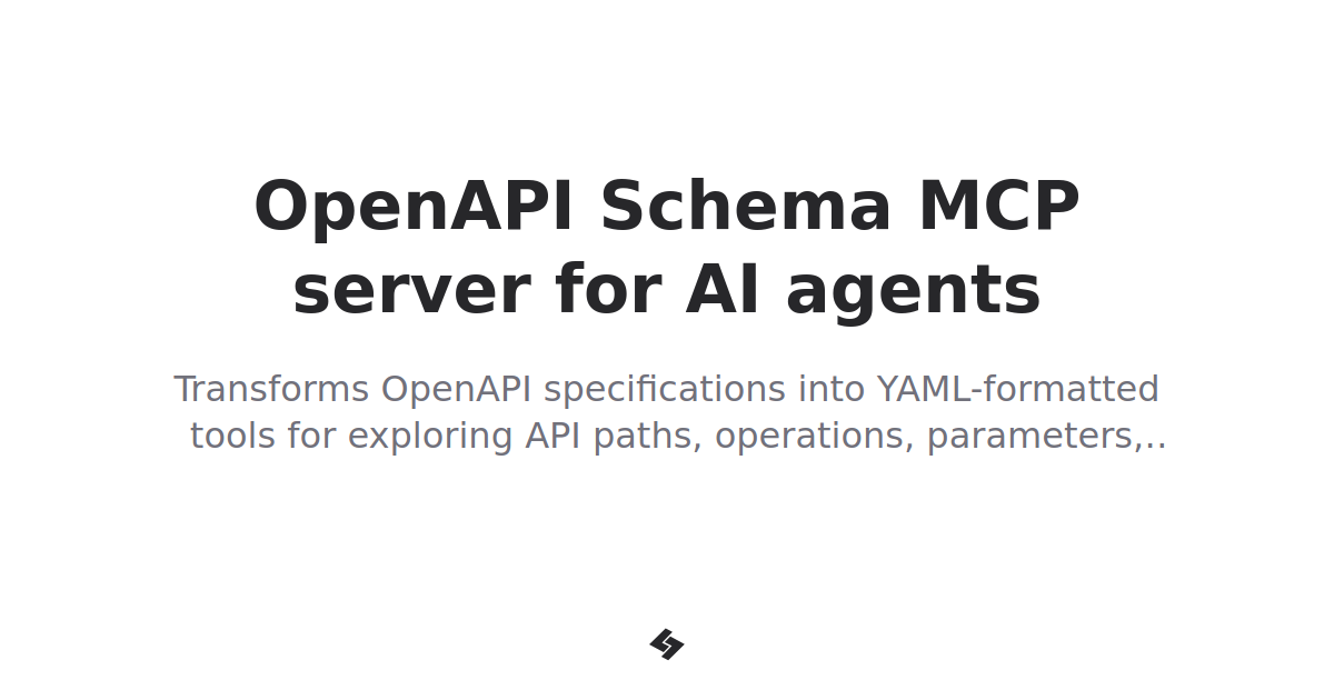 OpenAPI Schema MCP server for AI agents