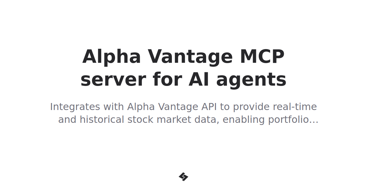 Alpha Vantage MCP server for AI agents