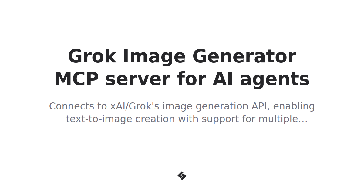 Grok Image Generator MCP server for AI agents