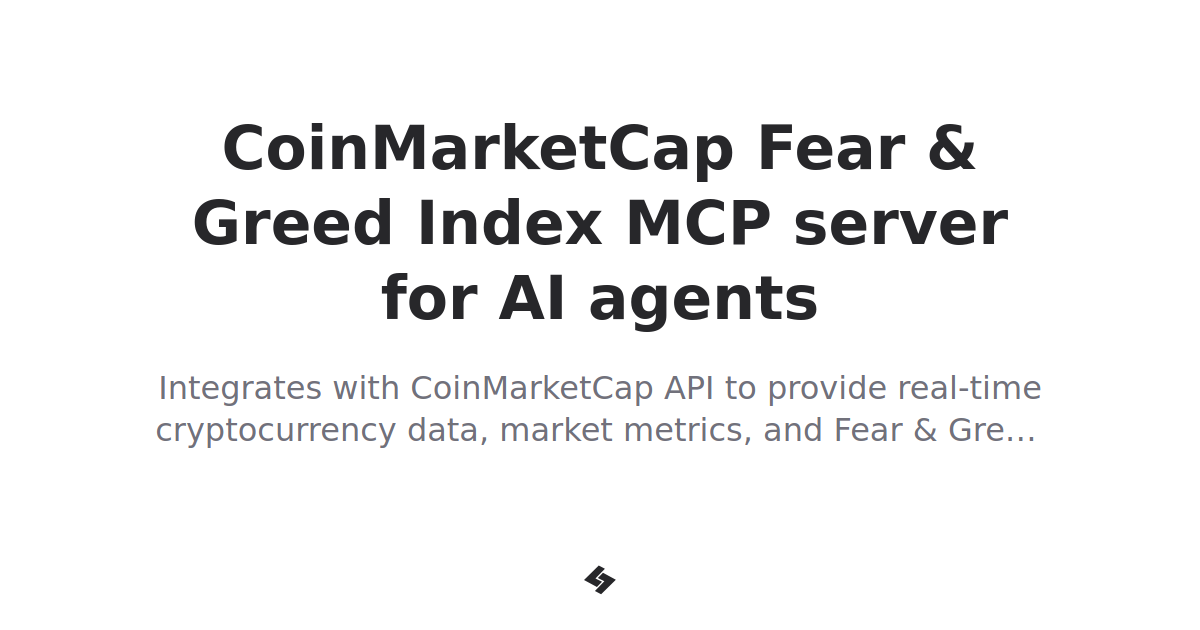 CoinMarketCap Fear & Greed Index MCP server for AI agents