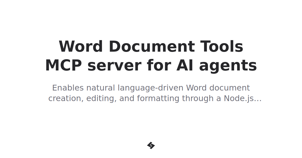 Word Document Tools MCP server for AI agents