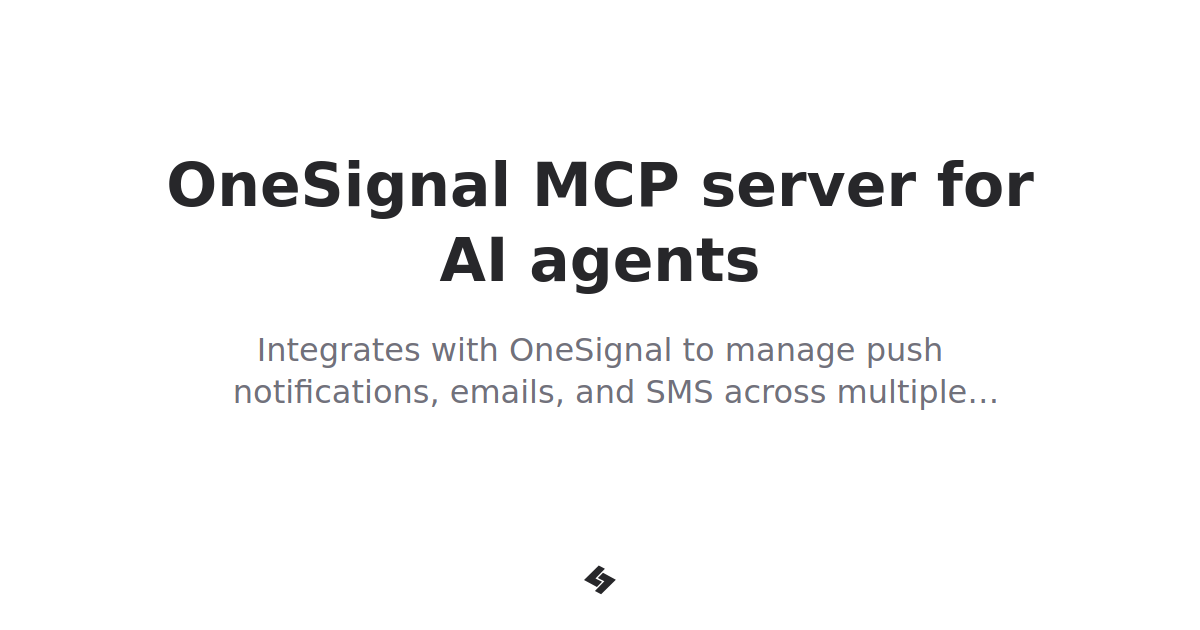 OneSignal MCP server for AI agents