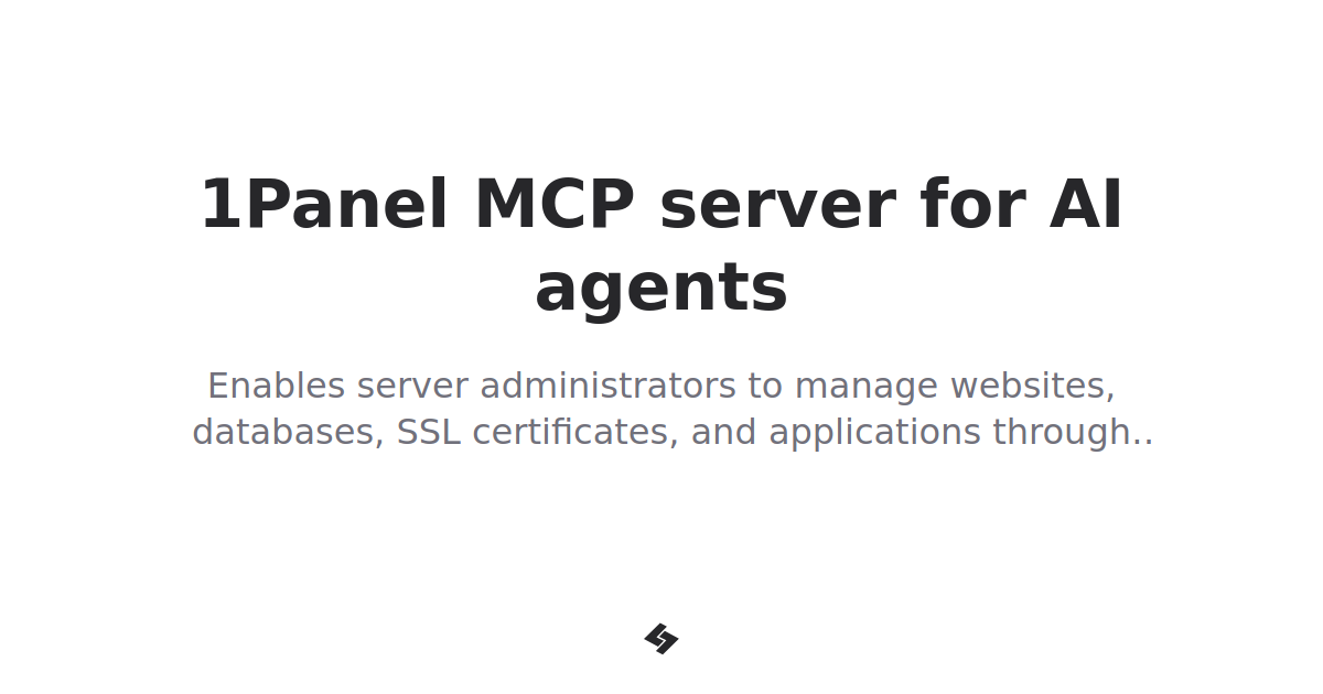 1Panel MCP server for AI agents