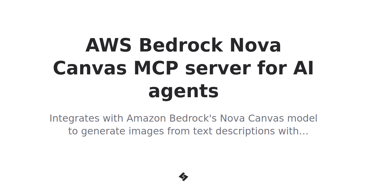 AWS Bedrock Nova Canvas MCP server for AI agents