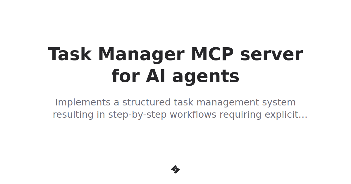 Task Manager MCP server for AI agents