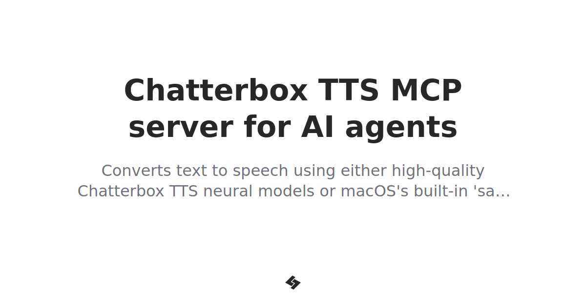 Chatterbox TTS MCP server for AI agents
