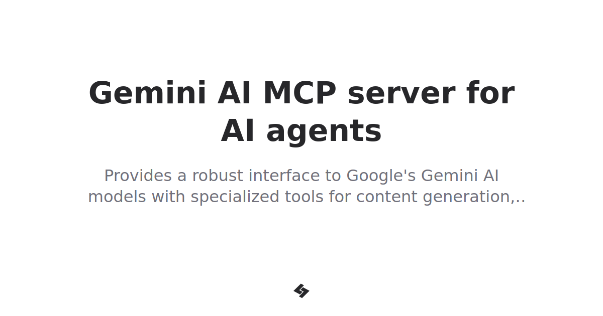 Gemini AI MCP server for AI agents