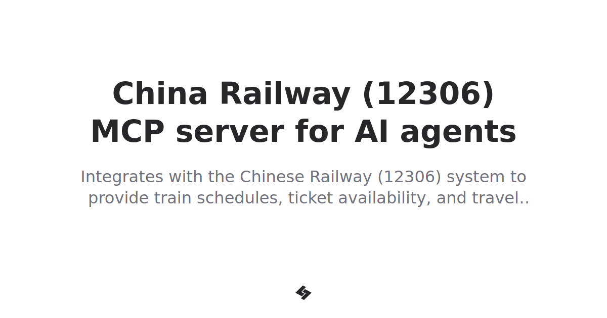 China Railway (12306) MCP server for AI agents