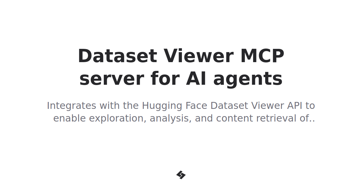 Dataset Viewer MCP server for AI agents