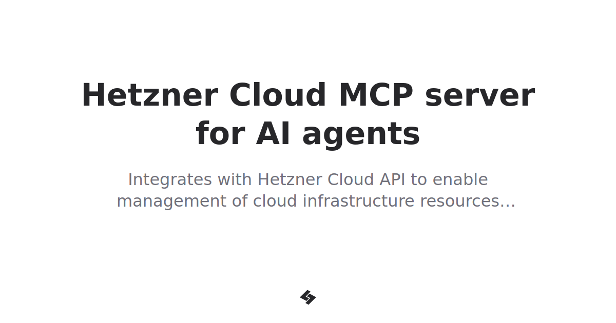 Hetzner Cloud MCP server for AI agents