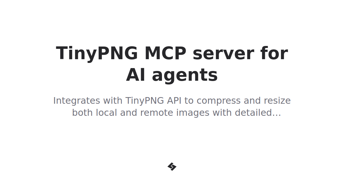 TinyPNG MCP server for AI agents