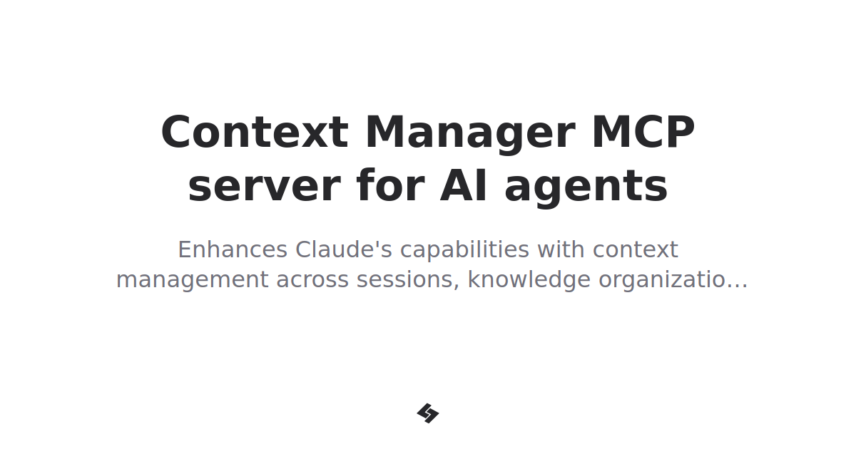 Context Manager MCP server for AI agents