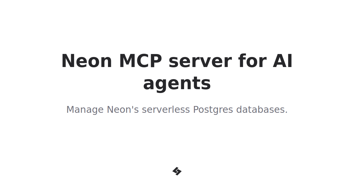 Neon MCP server for AI agents