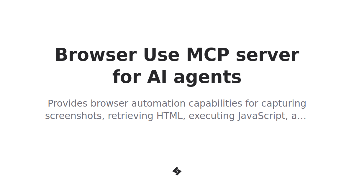 Browser Use MCP server for AI agents