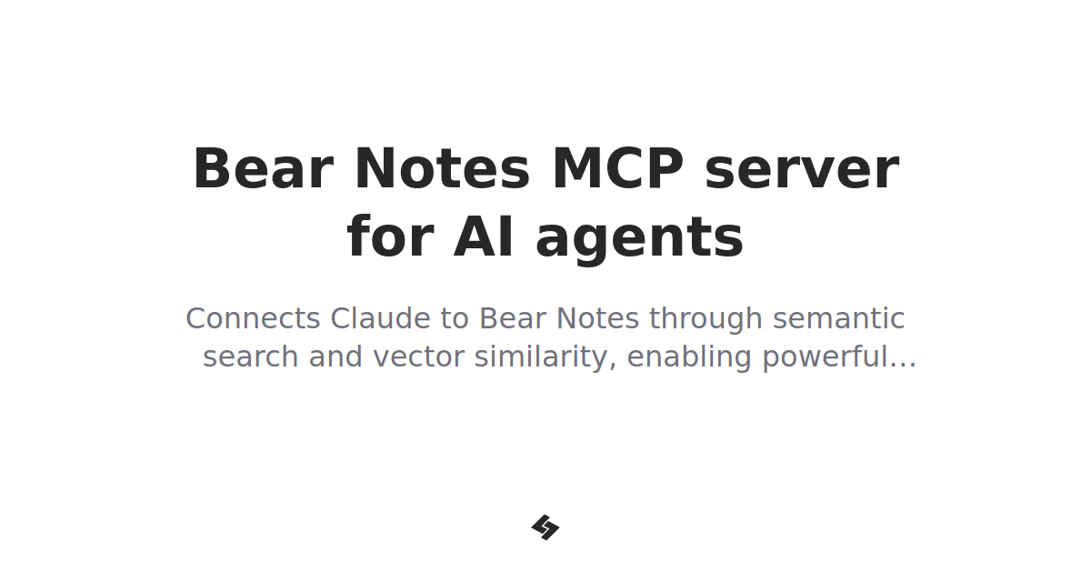 Bear Notes MCP server for AI agents
