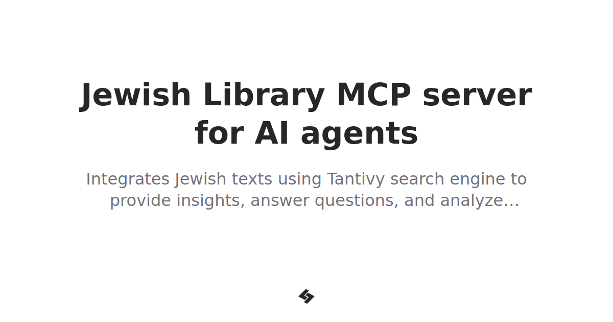Jewish Library MCP server for AI agents