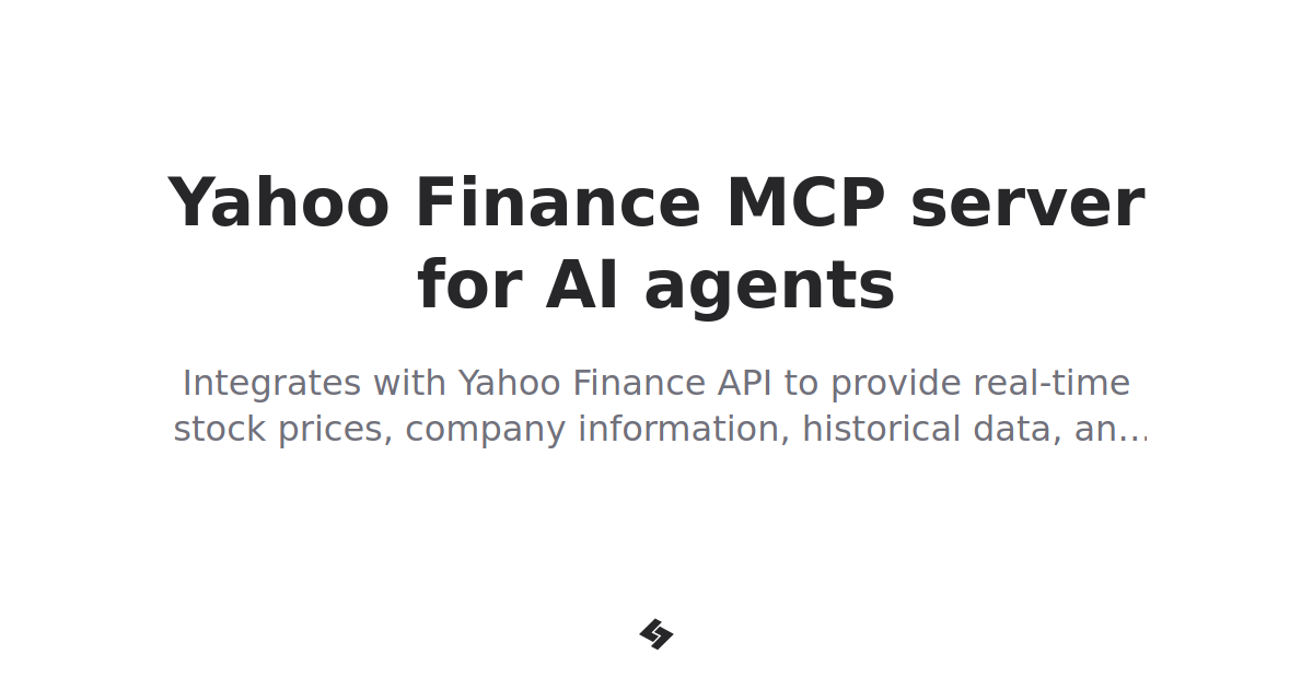 Yahoo Finance MCP server for AI agents