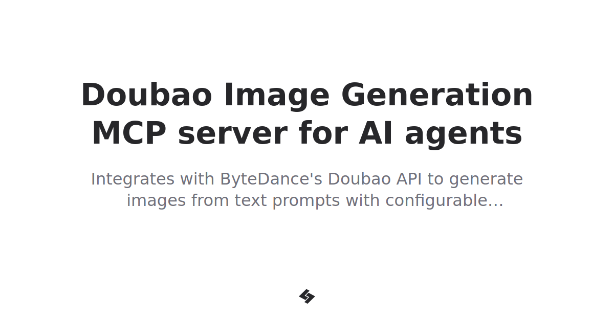 Doubao Image Generation MCP server for AI agents