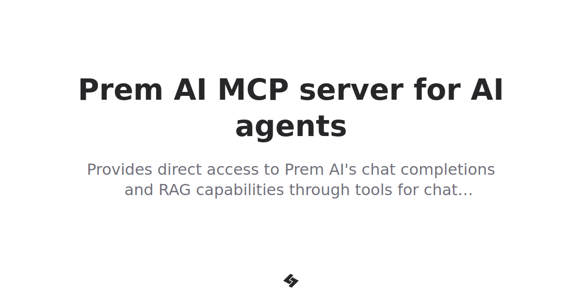 Prem AI MCP server for AI agents