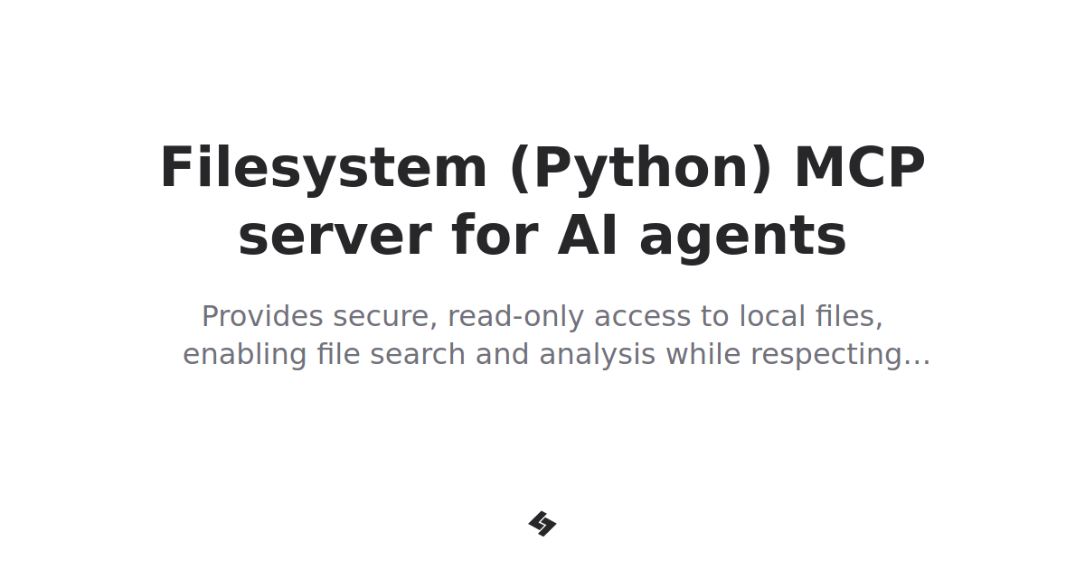 Filesystem (Python) MCP server for AI agents
