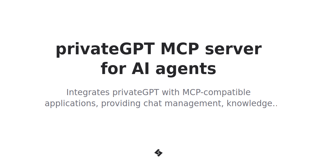 privateGPT MCP server for AI agents