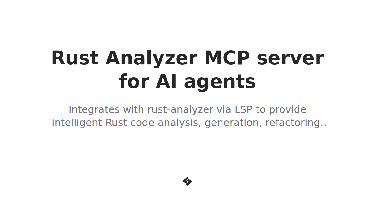Rust Analyzer MCP server for AI agents