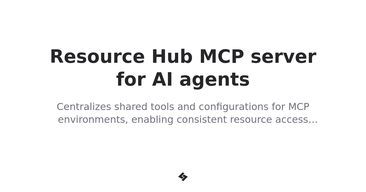 Resource Hub MCP server for AI agents