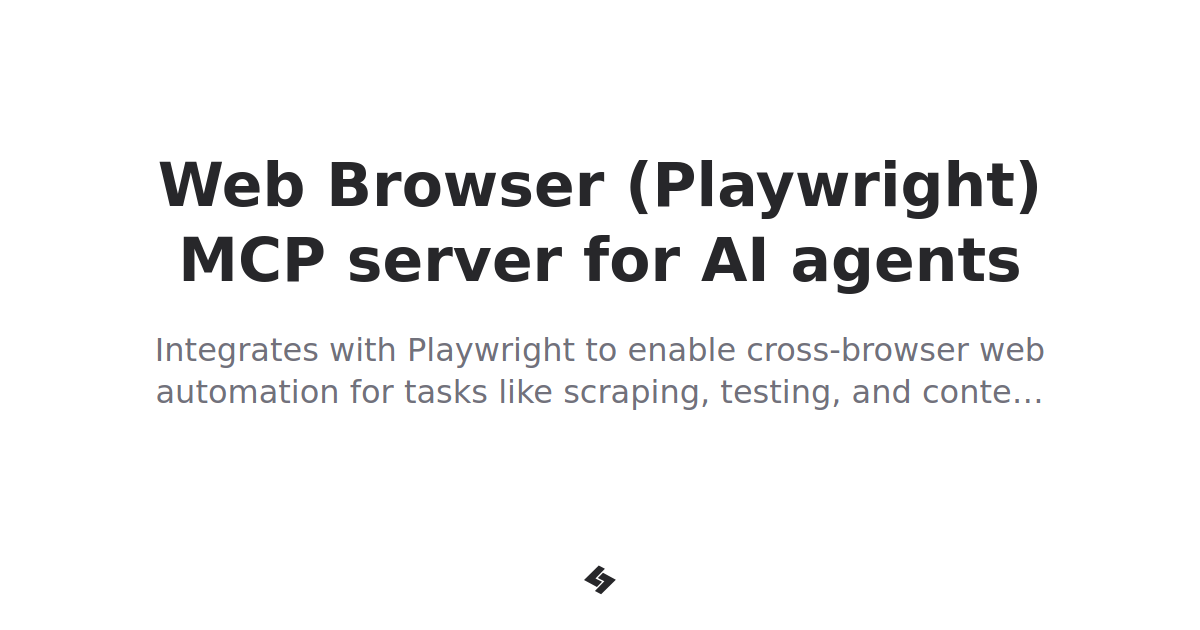 Web Browser (Playwright) MCP server for AI agents