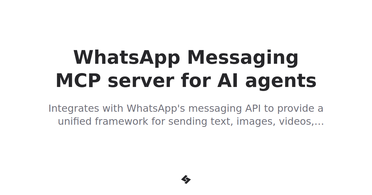 WhatsApp Messaging MCP server for AI agents